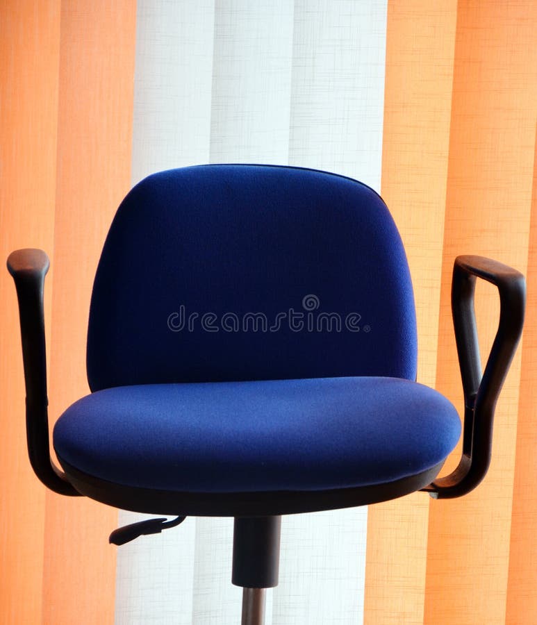 Blue office chair stock image. Image of white, desk, courtain - 40727157