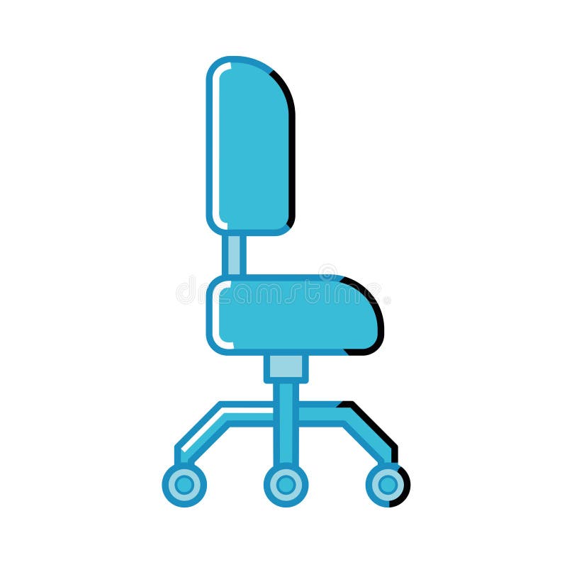 Blue Office Chair Profile. Vector Stock Vector - Illustration of ...