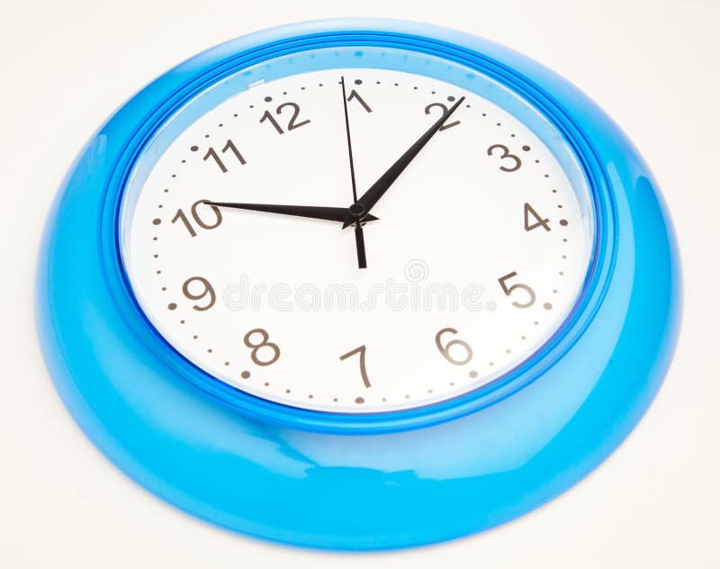 Blue office clock stock image. Image of number, color - 23822045