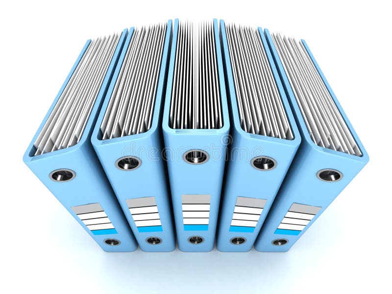 Office Document Ring Binders with File Papers Stock Illustration ...