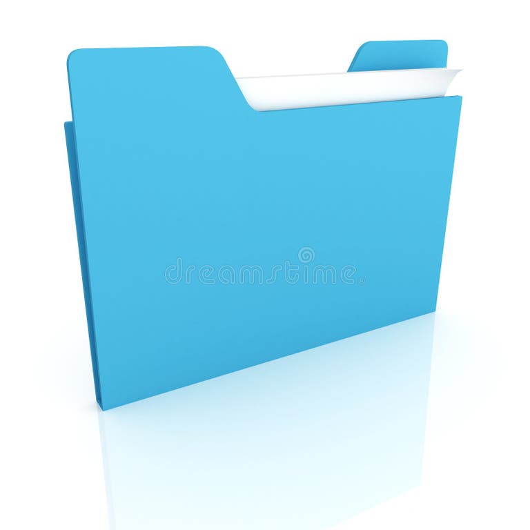 Blue Office Folder Containing Document Papers Stock Illustration ...