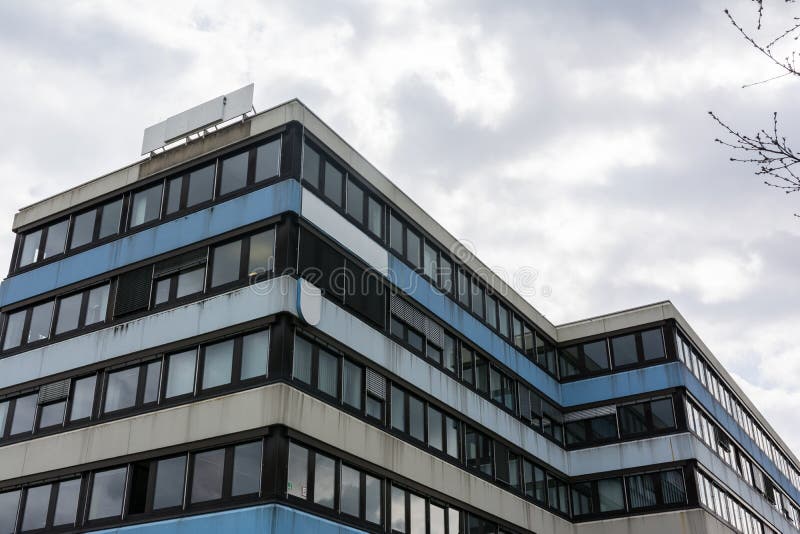 Blue Office Industrail Building Blank Signs Template Overcast Ar Stock ...