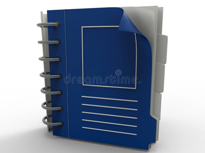 Blue office notebook stock illustration. Illustration of folders - 65575834