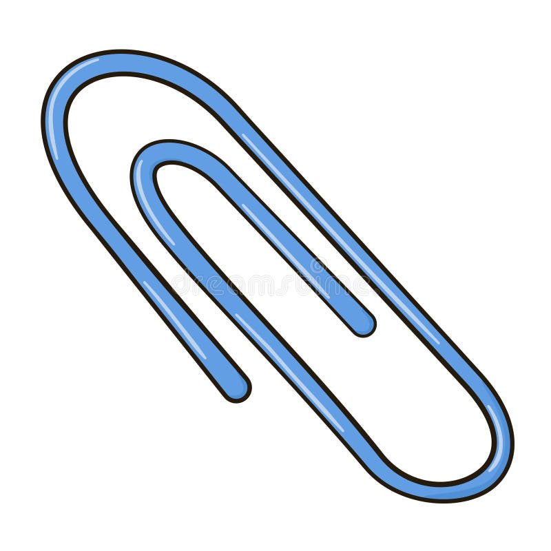 Blue Office Paper Clip Cartoon Stock Illustration - Illustration of ...