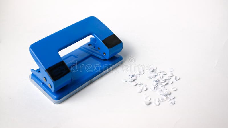 Blue Office Papper Hole Puncher White Background Stock Photos - Free ...