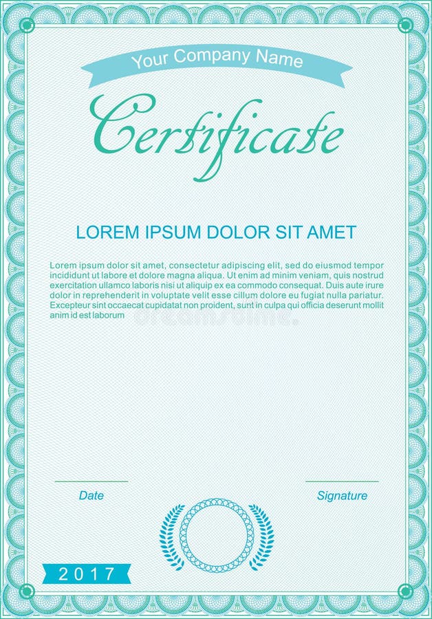 Blue official certificate stock vector. Illustration of template - 78460689