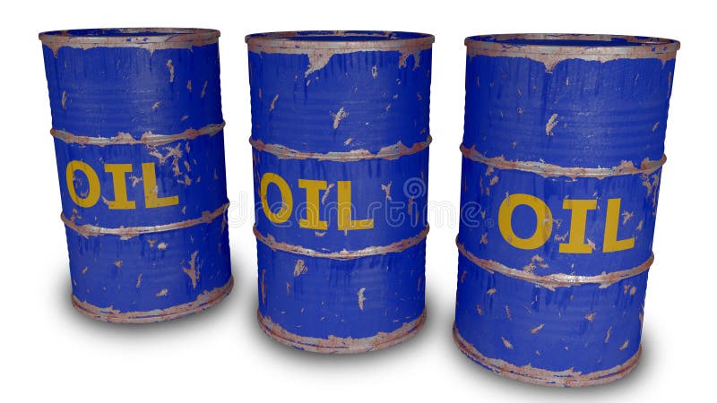 Blue Oil Barrels Isolated on White Stock Photo - Image of render, white ...