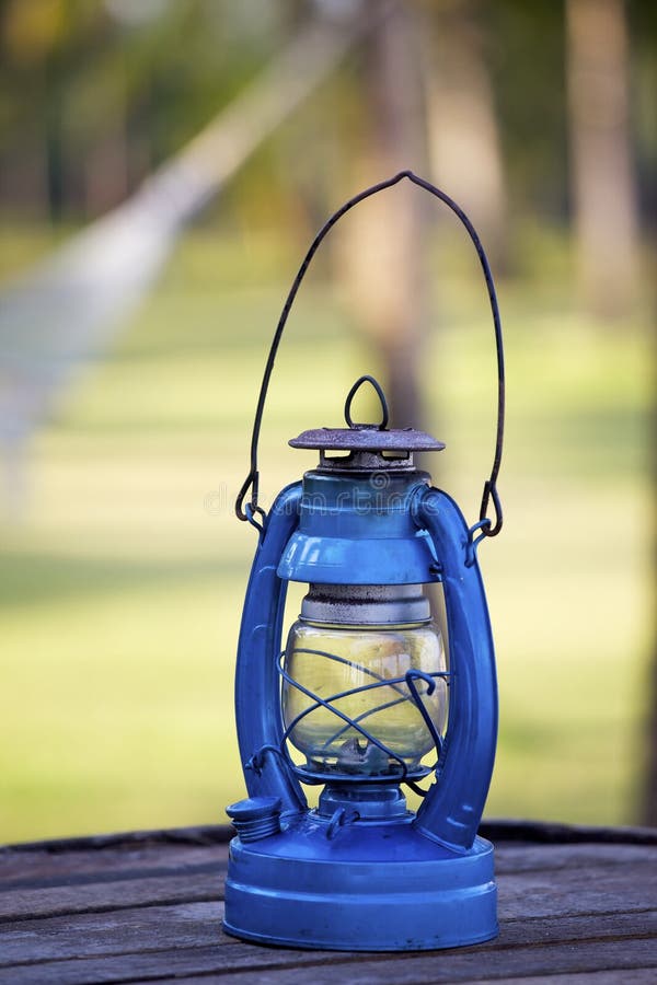 Blue oil lamp stock photo. Image of metal, hurricane - 14017552