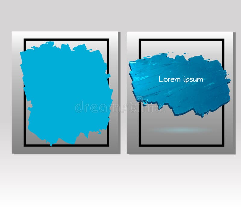 Blue Oil Paint Vector Spot with Frame Stock Illustration - Illustration ...