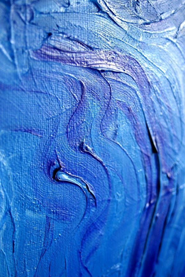 Blue Oilpainting Close Up stock image. Image of blue, movement - 454503