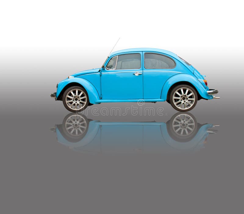 Blue Old Car Isolated Picture Stock Photo - Image of tires, restored ...