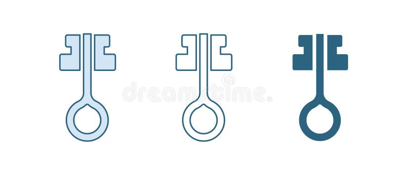 Blue Old Magic Key Icon Isolated on White Background. Vector Stock ...