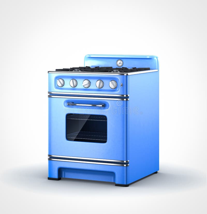 Vintage blue stove stock illustration. Illustration of handle - 32519816