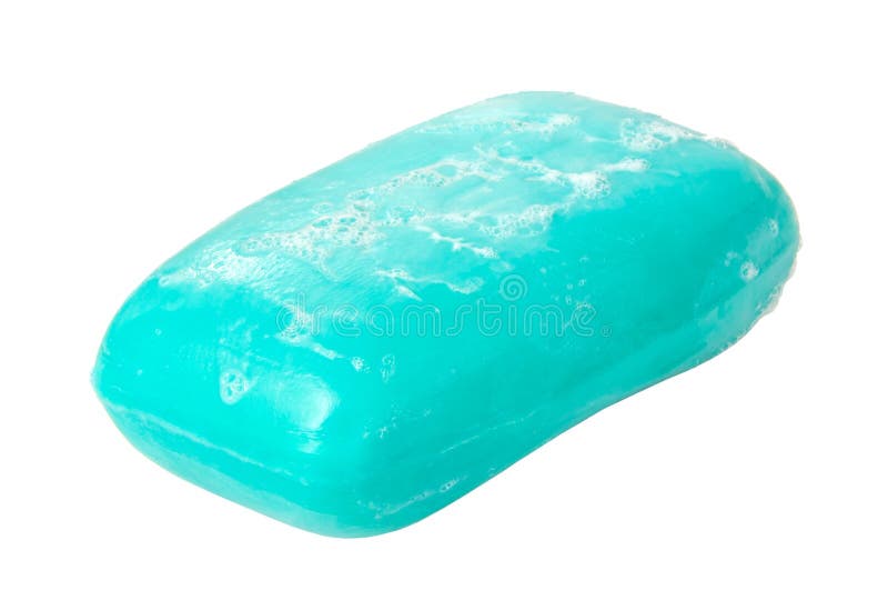 Blue One Piece of Soap Isolated on the White Stock Image - Image of ...