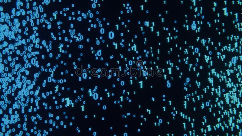 Blue One and Zero Glow Abstract Concept Universe Scene with Planets or ...