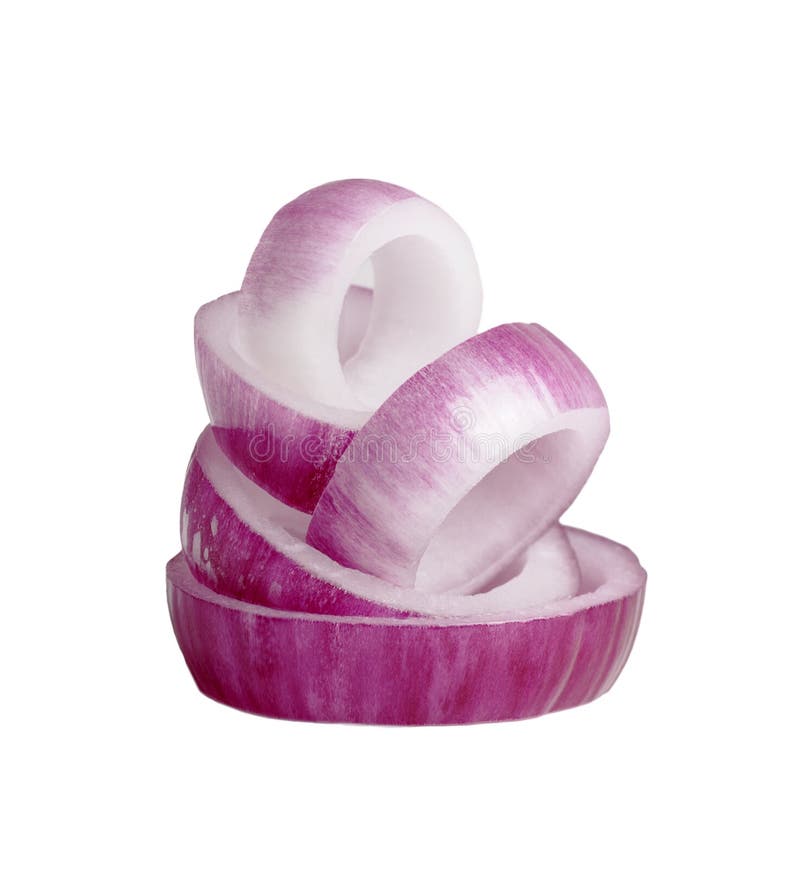 Blue Onion Rings, Onion Cut into Rings Isolated on White Background ...