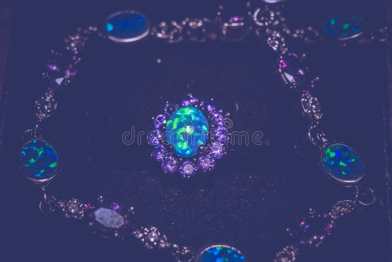 Blue Opal Ring Filtered stock image. Image of color, colored - 84110161