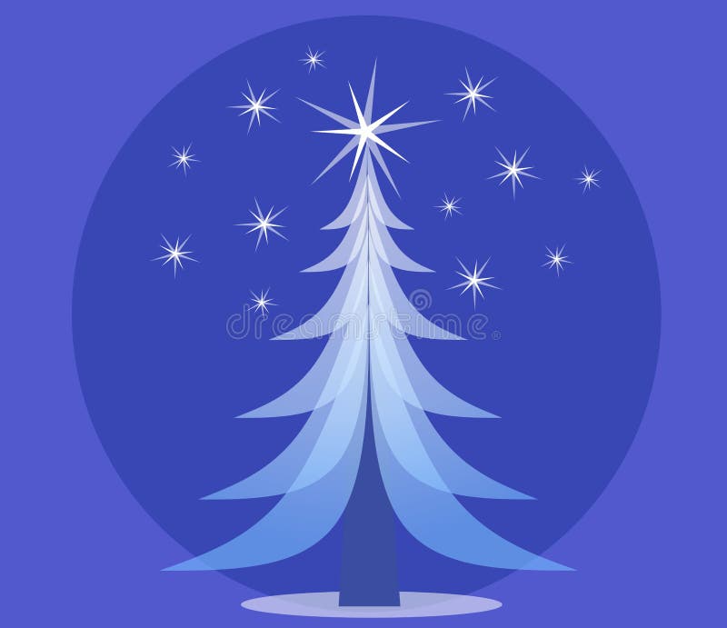 Christmas Trees in Blue stock illustration. Illustration of graphic ...