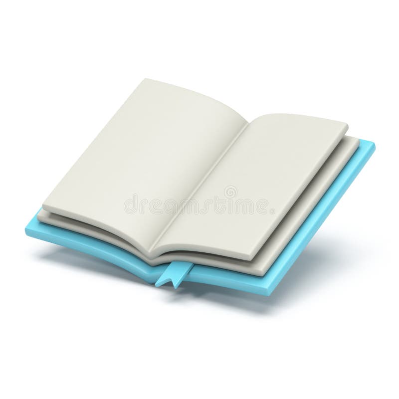 Blank Open Notebook Side View 3D Stock Illustration - Illustration of ...