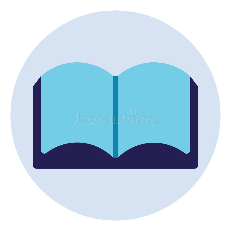 An Open Book with a Blue Page Marker Vector Color Drawing or ...