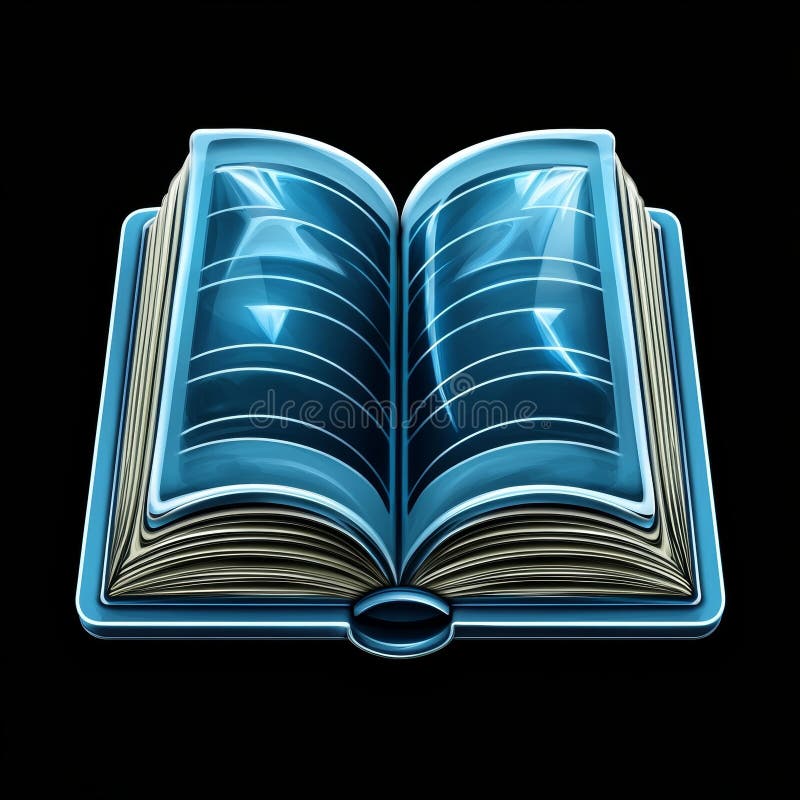 Blue Open Book stock illustration. Illustration of shiny - 335159308