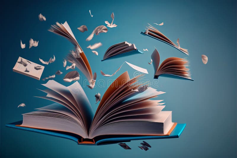 Open Book Flying Pages Stock Illustrations – 750 Open Book Flying Pages ...