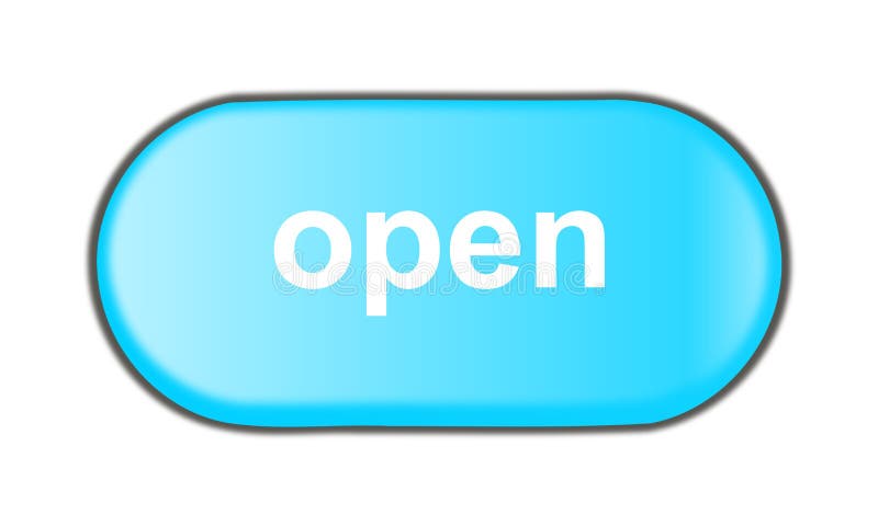 Blue open button stock photo. Image of graphic, button - 204206880