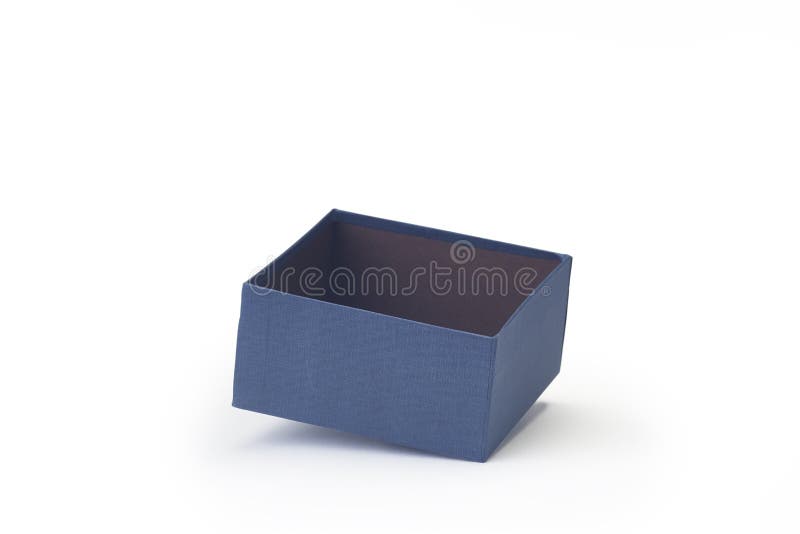 Blue Open Empty Gift Box on White Stock Image - Image of greeting ...
