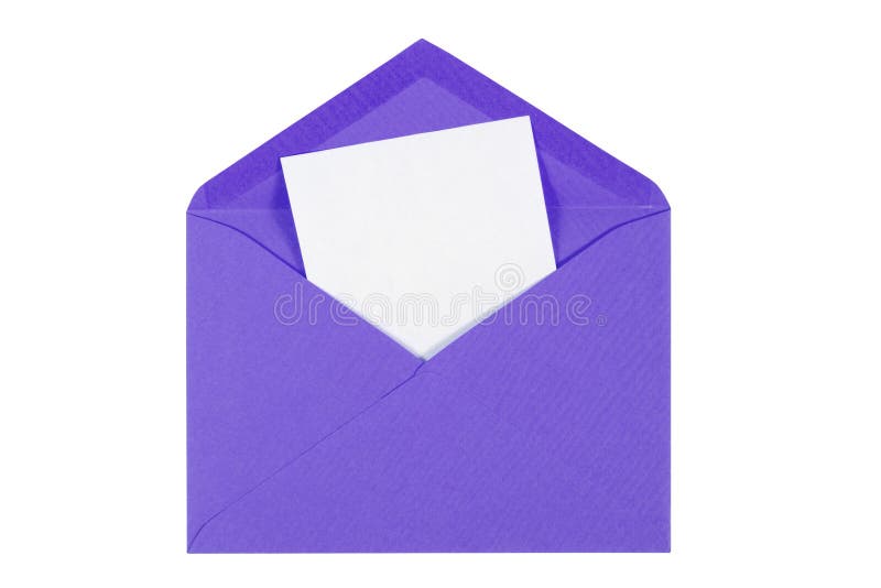 Blue Open Envelope with Paper Isolated Stock Photo - Image of ...