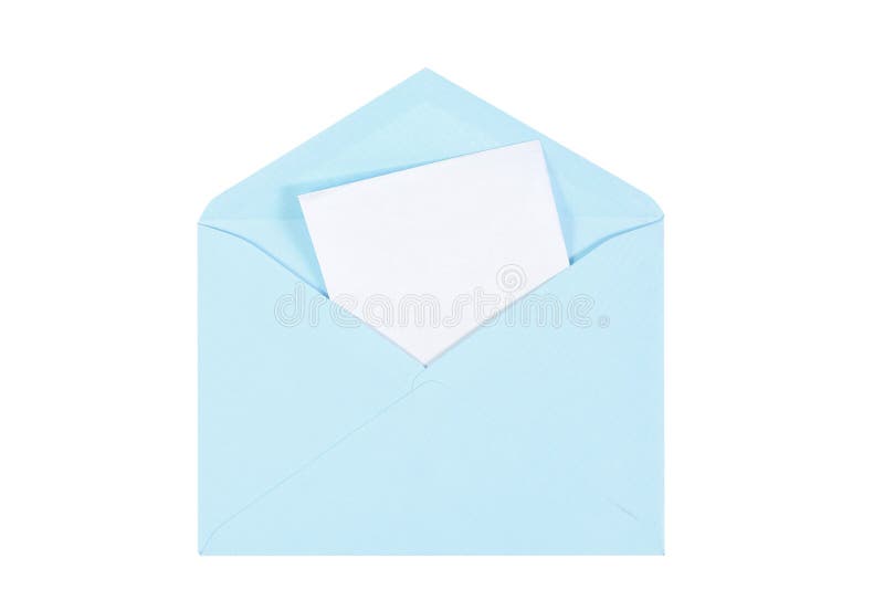 Blue Open Envelope with Paper Isolated Stock Image - Image of isolated ...
