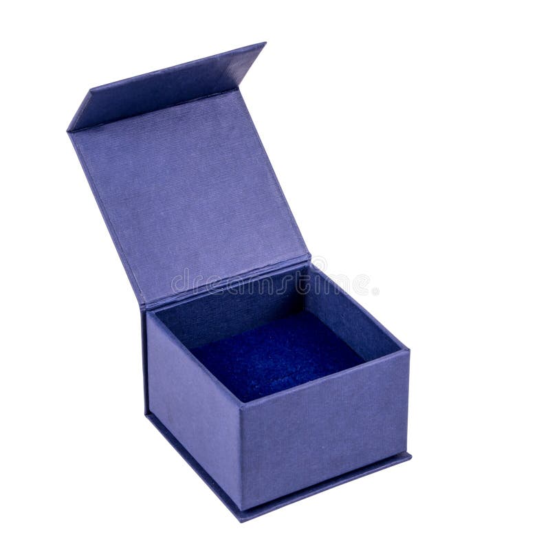 Blue, Open Gift Box Isolated on White Background Stock Photo - Image of ...