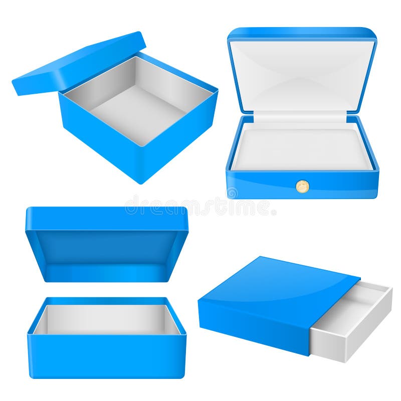 Blue open gift box stock vector. Illustration of vector - 153461122