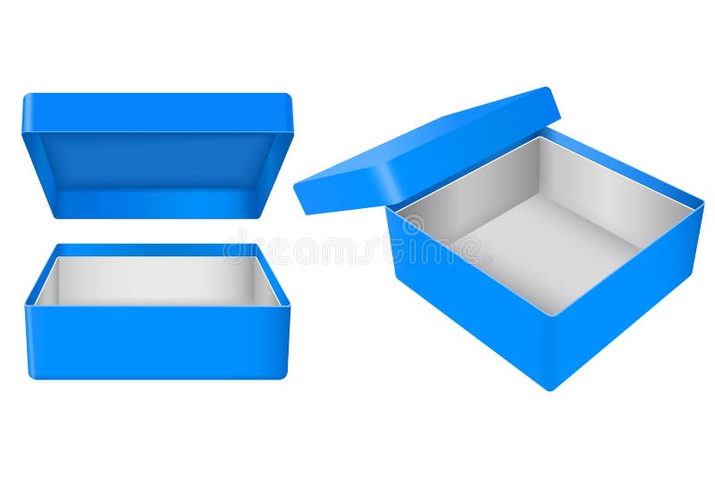 Blue open gift box stock illustration. Illustration of happy - 148809403