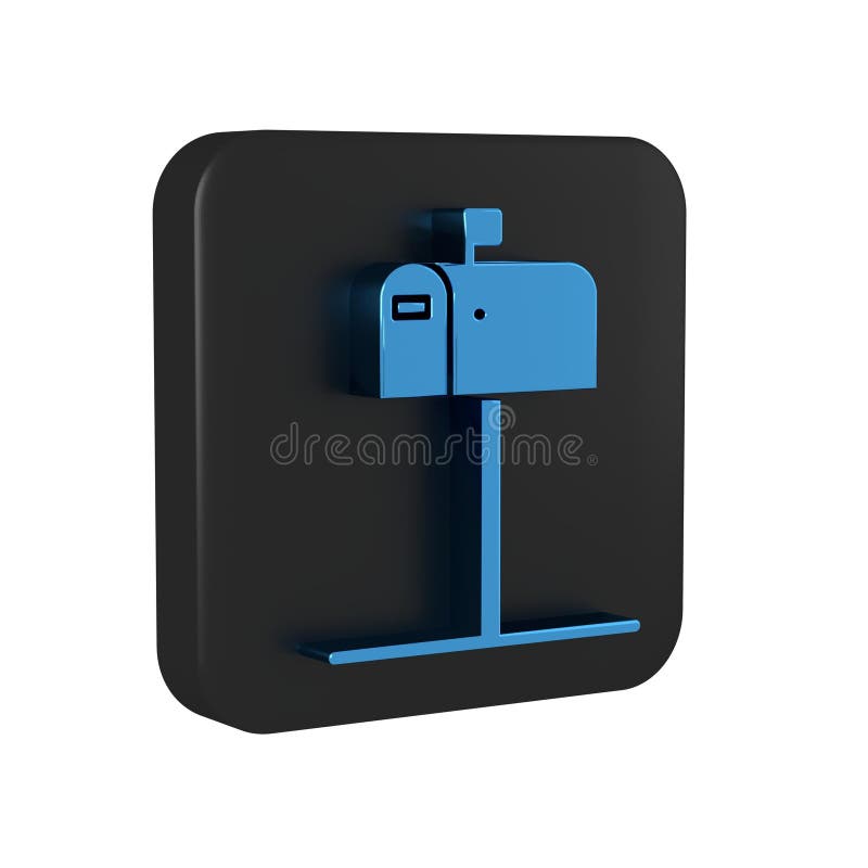 Blue Open Mail Box Icon Isolated on Transparent Background. Mailbox ...