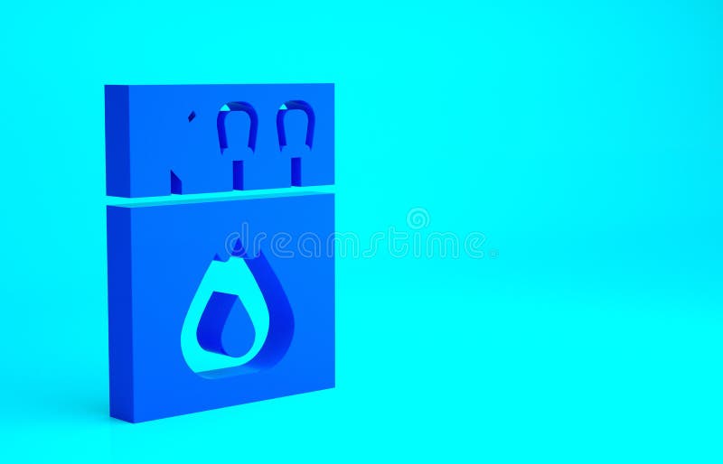 Blue Open Matchbox and Matches Icon Isolated on Blue Background ...