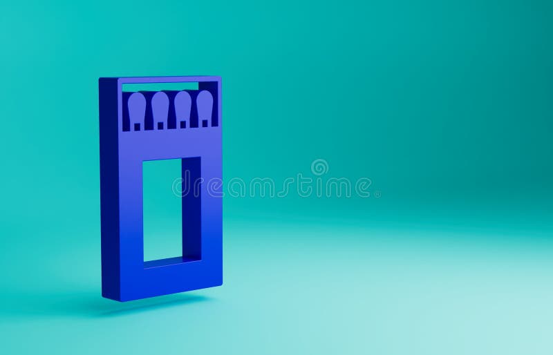 Blue Open Matchbox and Matches Icon Isolated on Blue Background ...