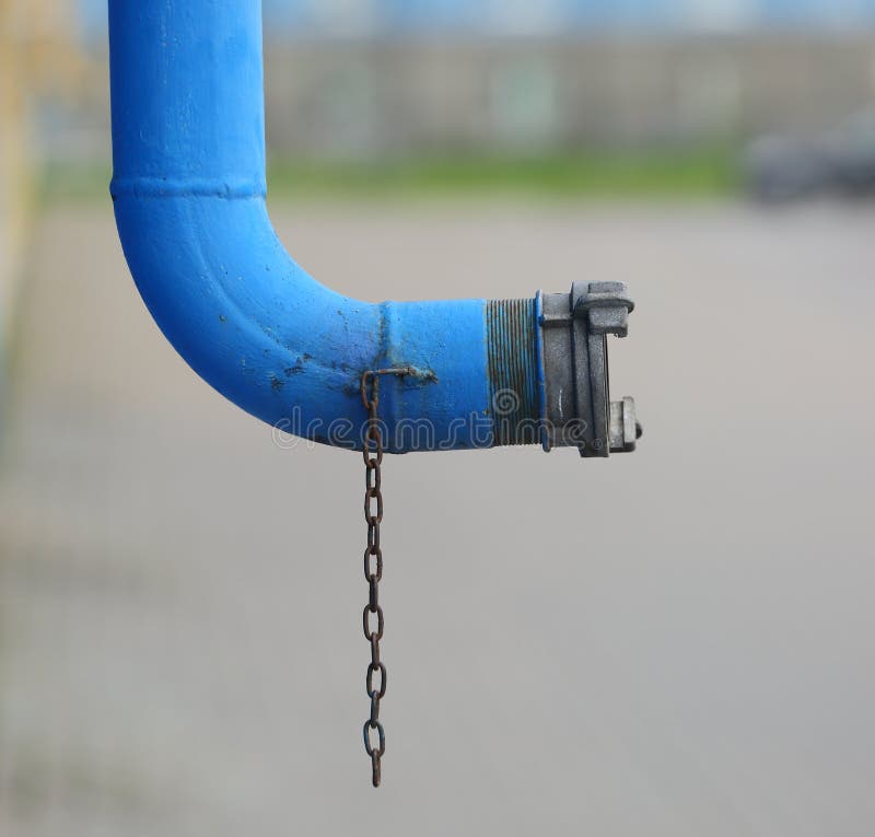 Blue Open Metal Fire Water Pipe Stock Image - Image of industry, supply ...