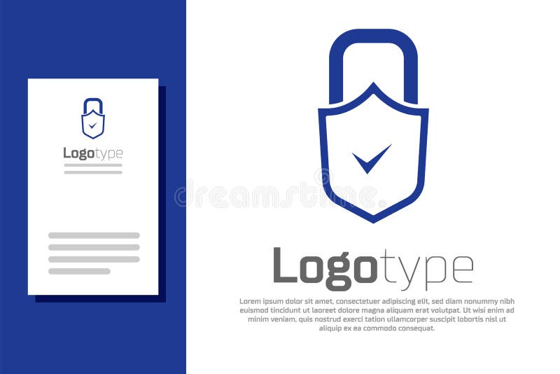 Blue Open Padlock and Check Mark Icon Isolated on White Background ...