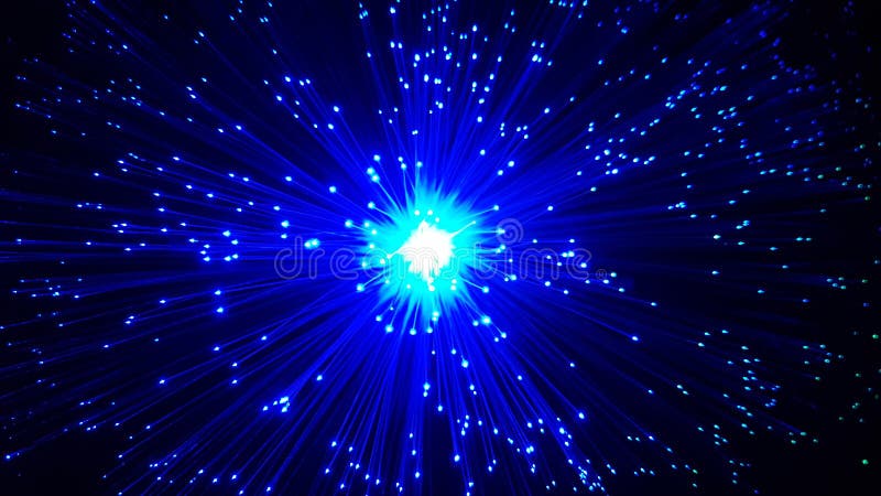 Blue Optical Fiber Cables with Shining Tips Stock Photo - Image of ...