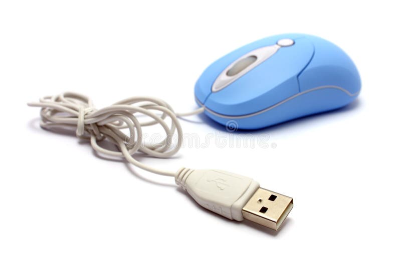 Blue Optical Mouse stock image. Image of wheel, connected - 7648937