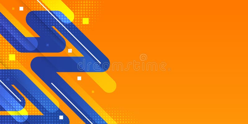 Blue and Orange Abstract Background with Dynamic Line Shape Stock ...