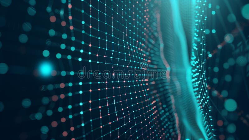 Blue and Orange Abstract Digital Dot Technology Background Stock ...