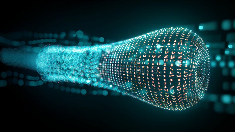 Blue and Orange Abstract Digital Dot Technology Background Stock ...