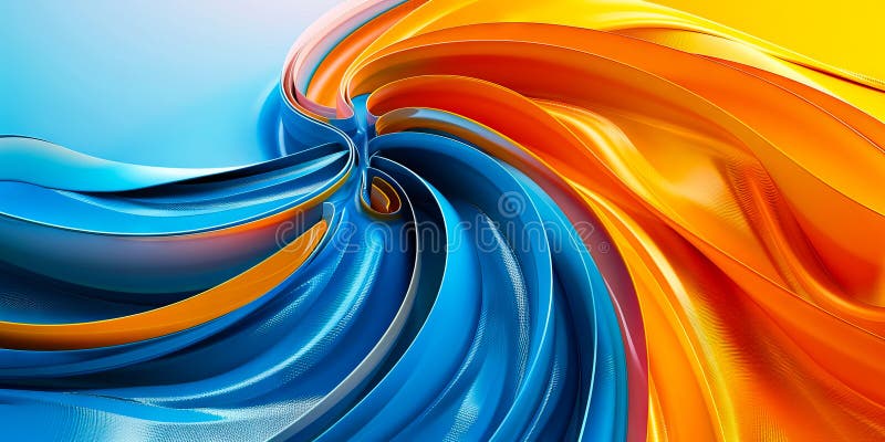 A Blue and Orange Abstract Wallpaper Stock Image - Image of swirl, wave ...