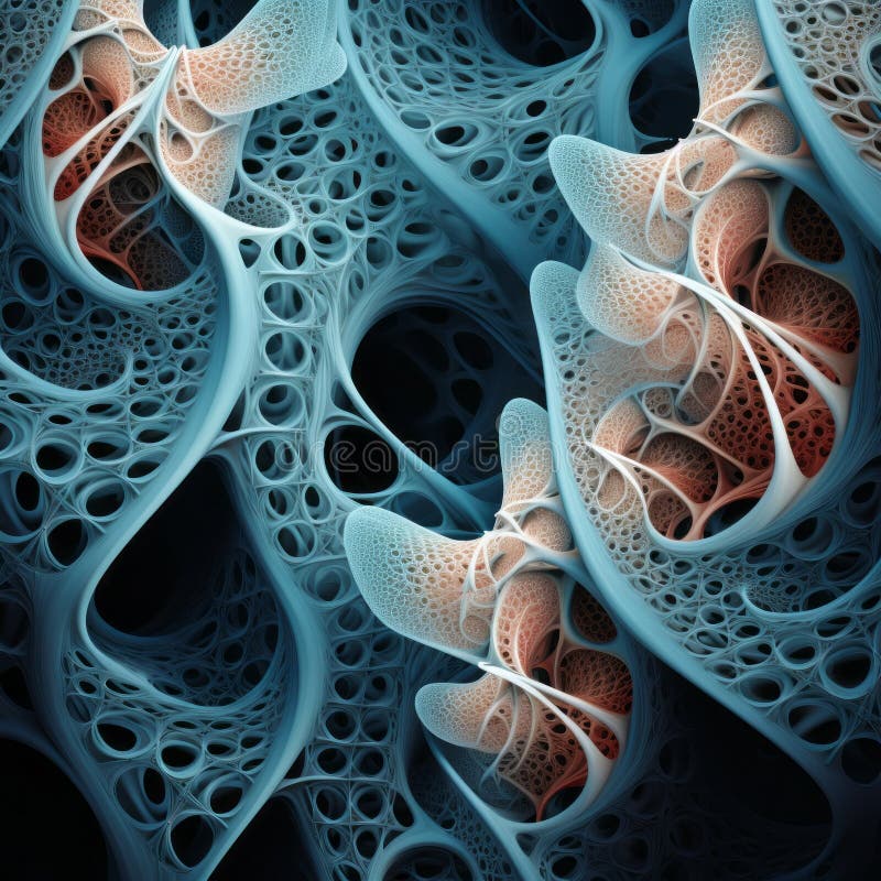 Abstract 3d Design: Blue and White Tissue Structure with Organic ...