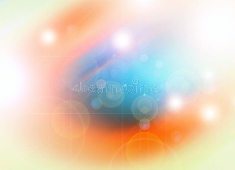 Blue Orange Background with Flash Effect. Gradient, Bokeh Stock Image ...