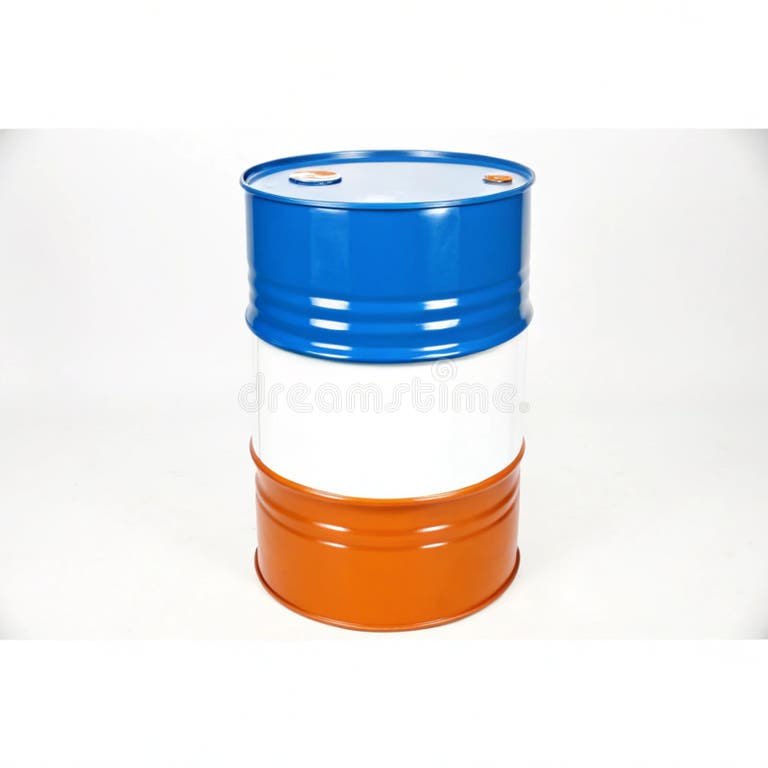 Blue and Orange Barrel on White Background Stock Illustration ...