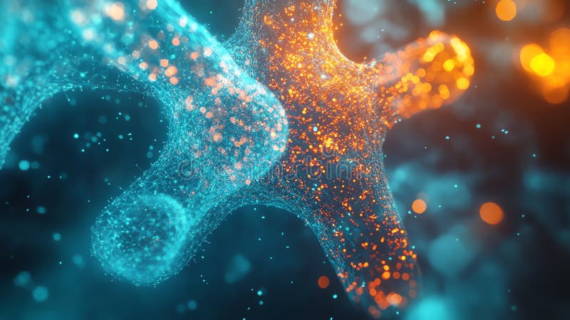 A Blue and Orange Blob with a Lot of Dots Stock Illustration ...