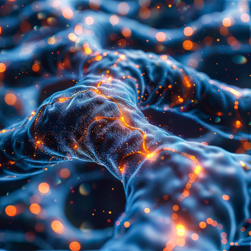 Blue and Orange Blob with a Lot of Dots Stock Photo - Image of blue ...