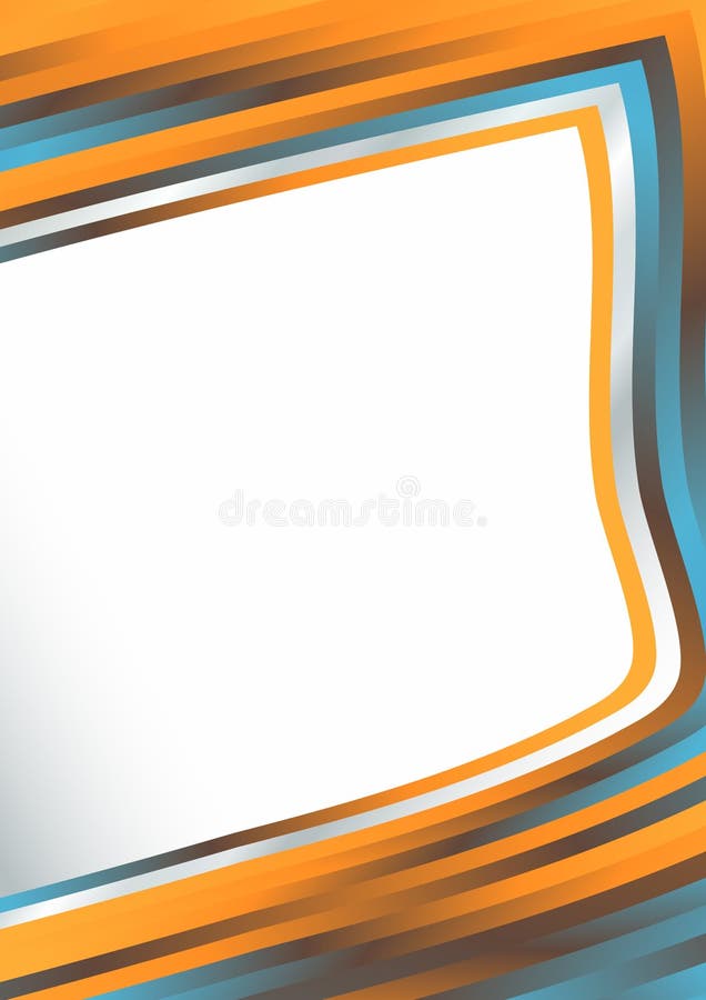Blue and Orange Border Frame Background Beautiful Elegant Illustration ...